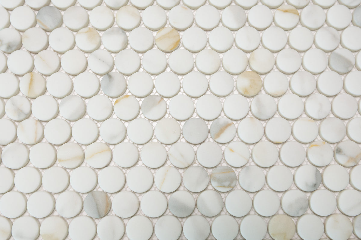 Calacatta Gold Round Mosaic | Stylish Bathroom & Kitchen Tiles | Perth ...